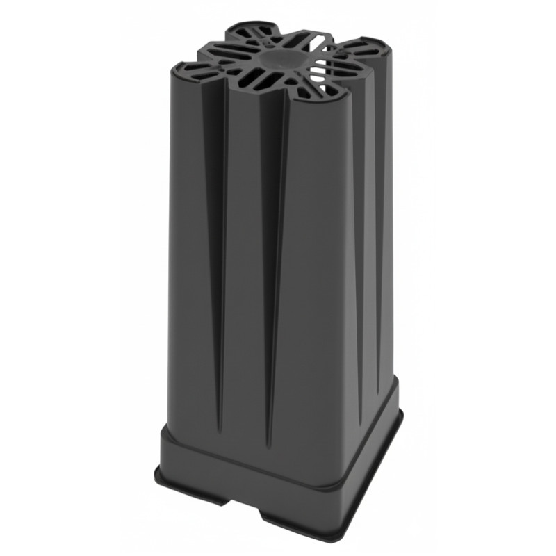 Macetas 9X9X19cm 1L Polipropileno Negro Serie MCF9 Inyectadas Cuadrado ...